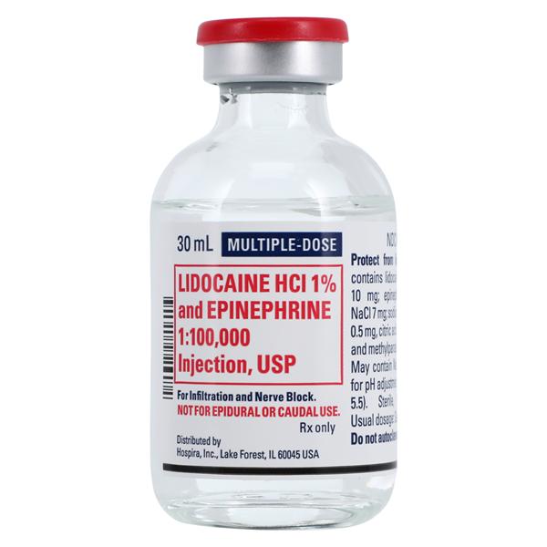 Lidocaine HCl / Epinephrine 1% - 1:100,000 Injection Multiple Dose Vial ...